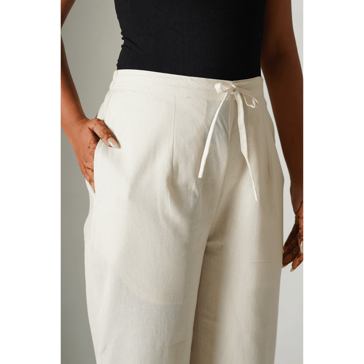 Marigold Cotton- Linen Beige Pants – The Good Artisan